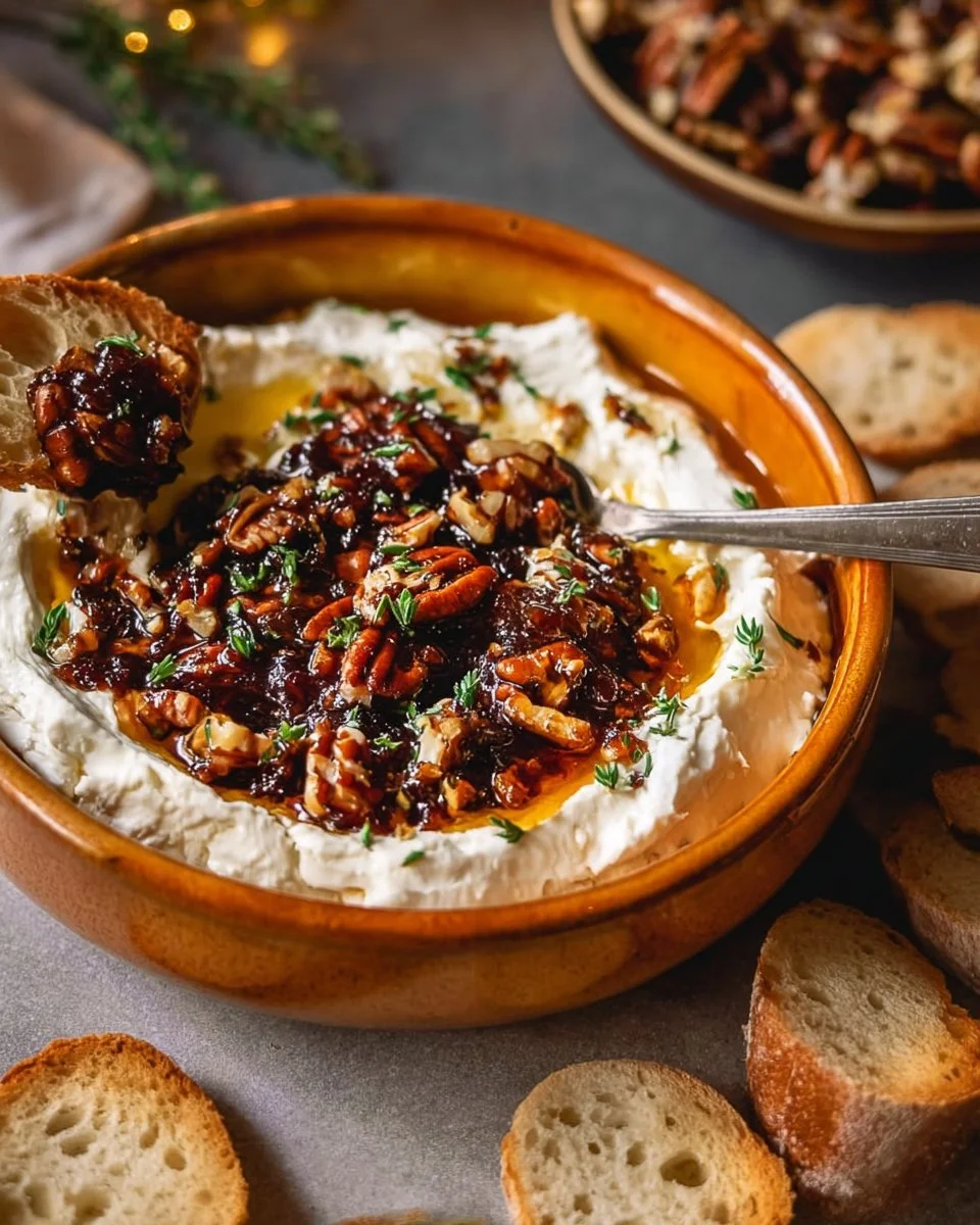 Goat Cheese Dip with Fig Jam and Pecans